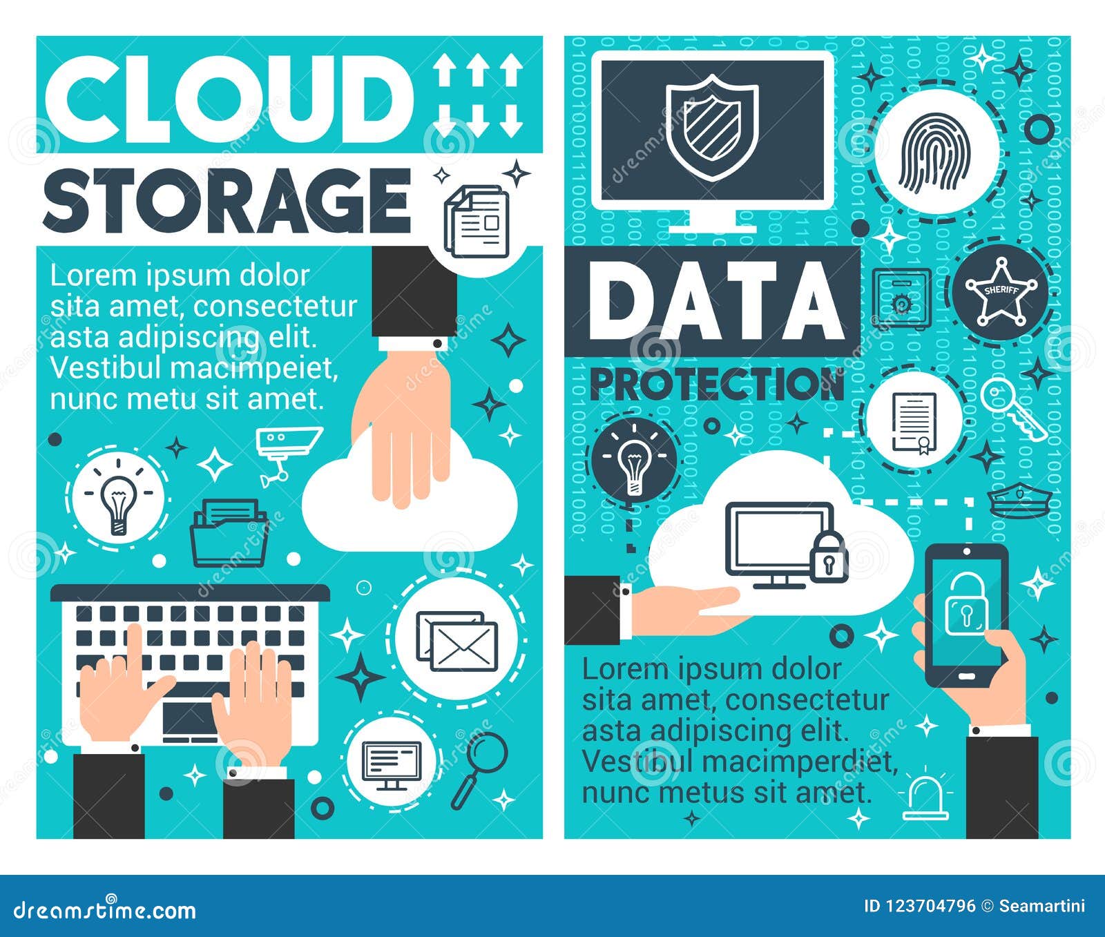 Cloud Storage Information Technology Posters Stock Vector ...