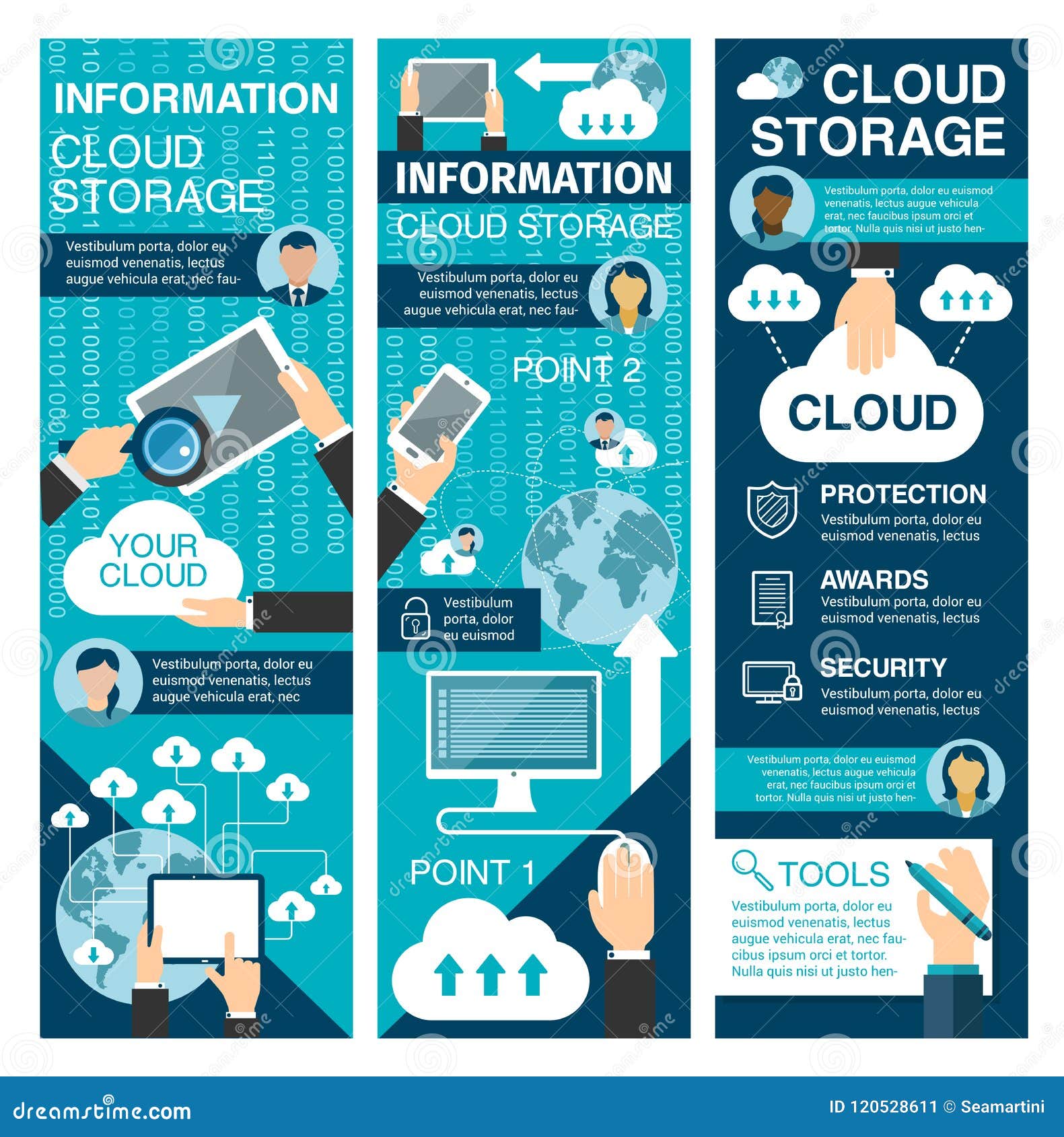 Cloud Storage Flat Banner for Network Technology Stock Vector ...