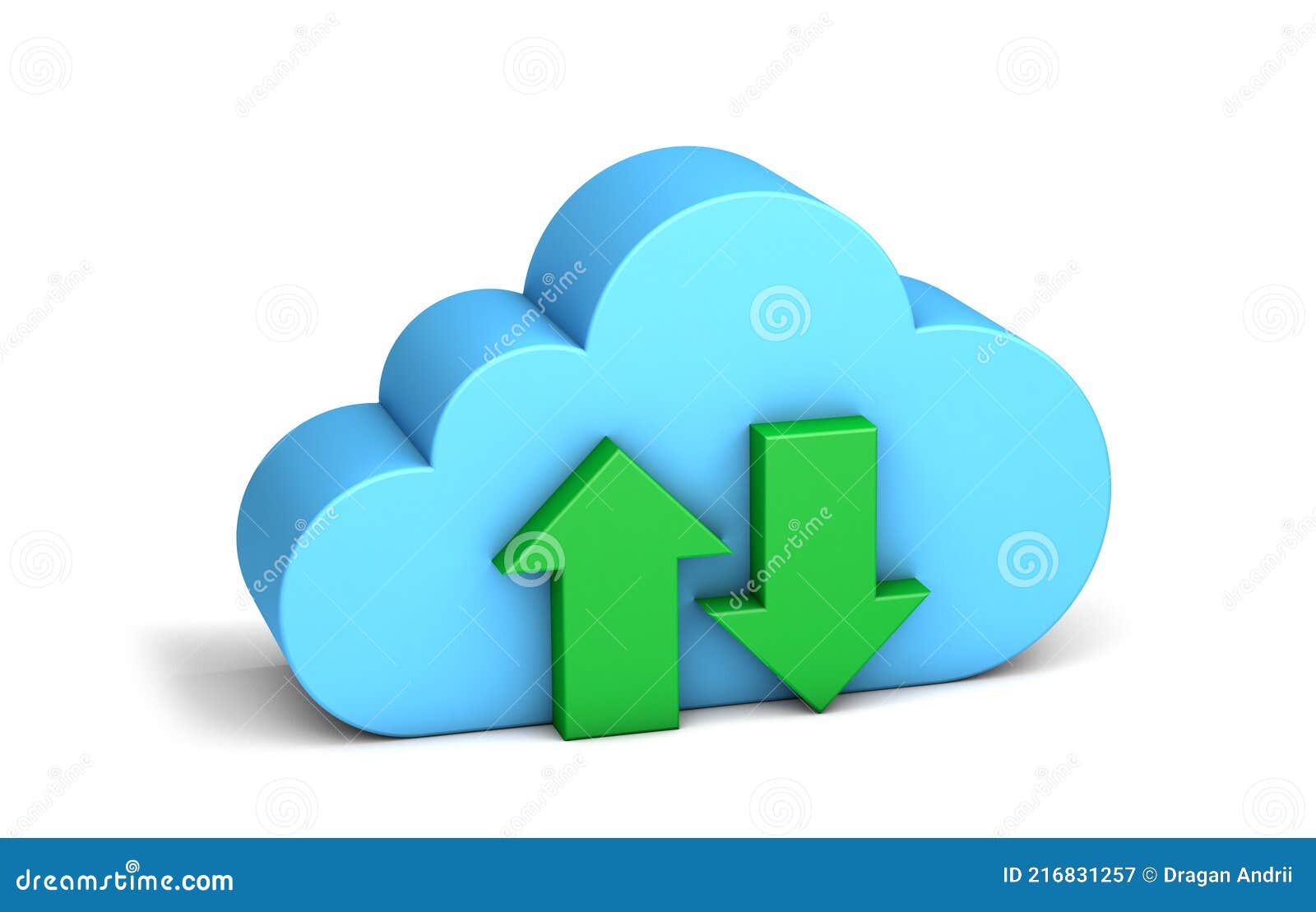 Cloud Storage. Data Sync. Green Arrows. Isolated on White Background ...