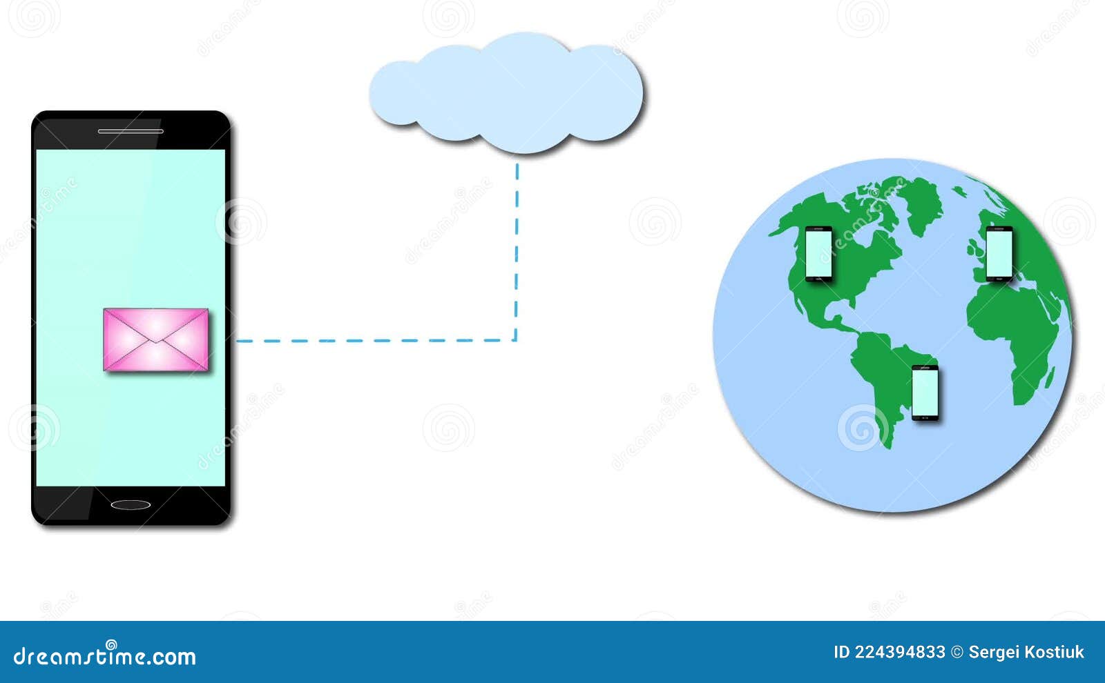 Cloud Storage and Data Transfer. Animation on a White Background Stock ...