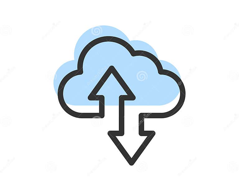 Cloud Storage and Data Transfer Vector Icon. Computing Service and Network Related Line Icons ...