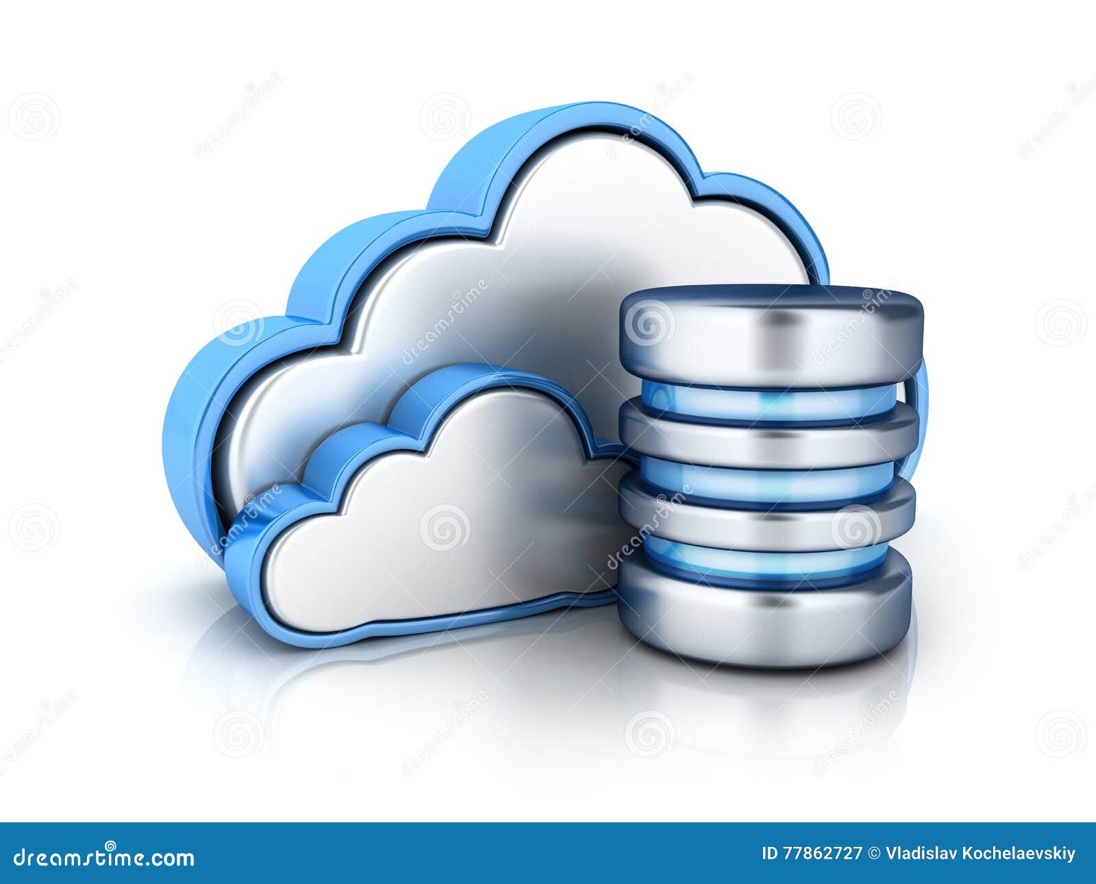 Cloud storage and database stock illustration. Illustration of files ...