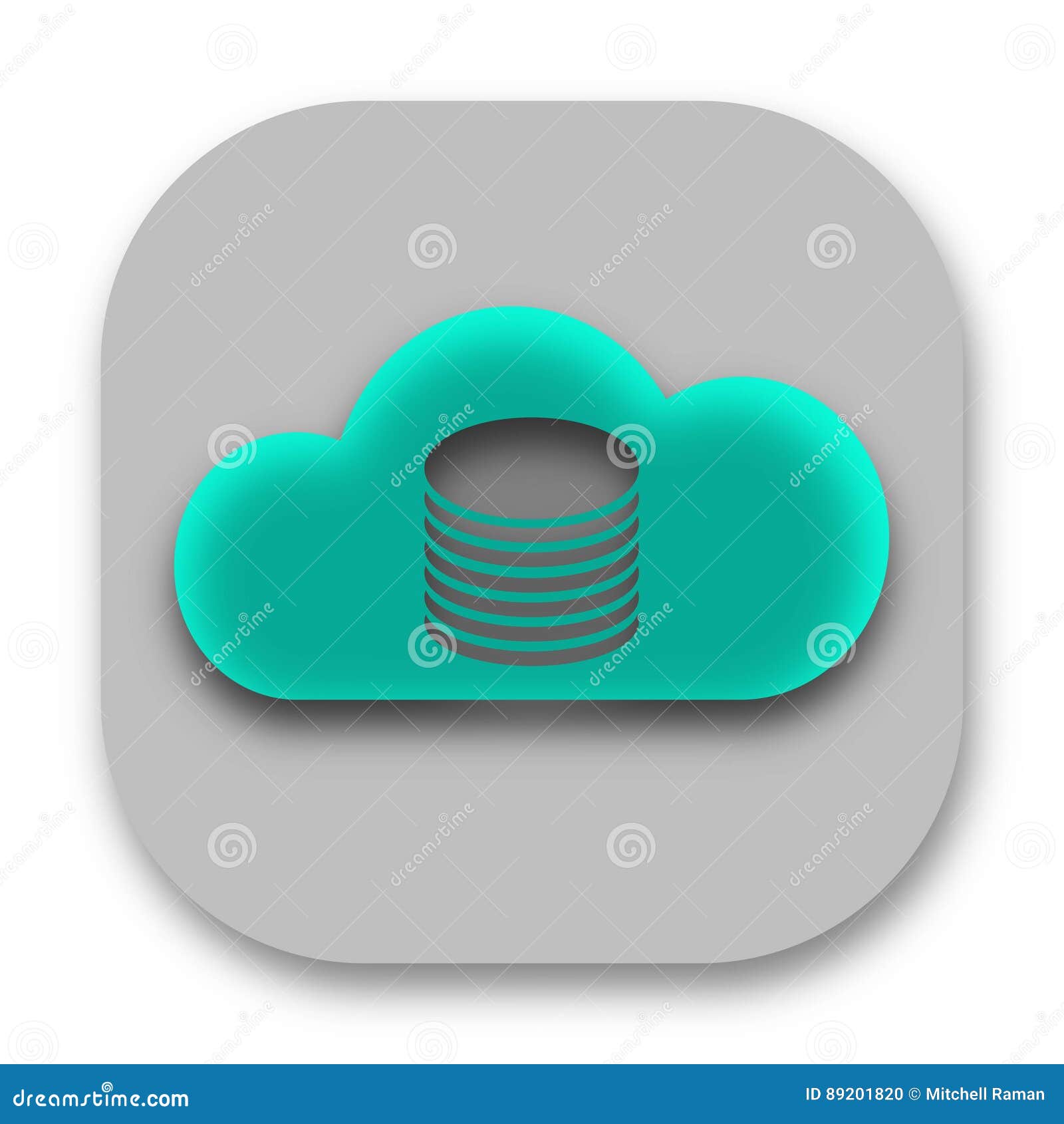 Cloud Storage and Database App Icon Stock Vector - Illustration of ...