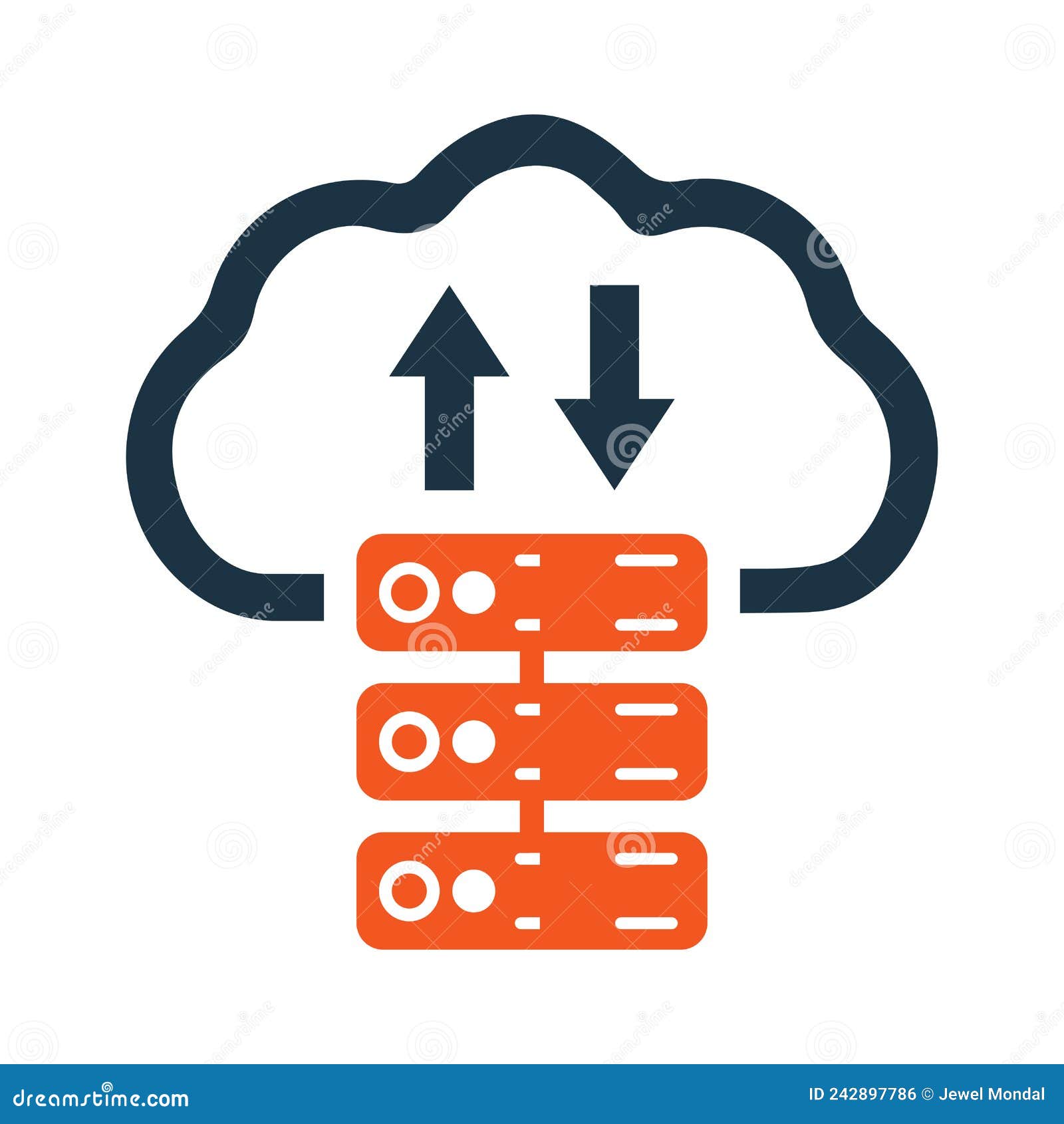 Cloud, Storage, Database Icon. Vector Sketch Stock Illustration ...