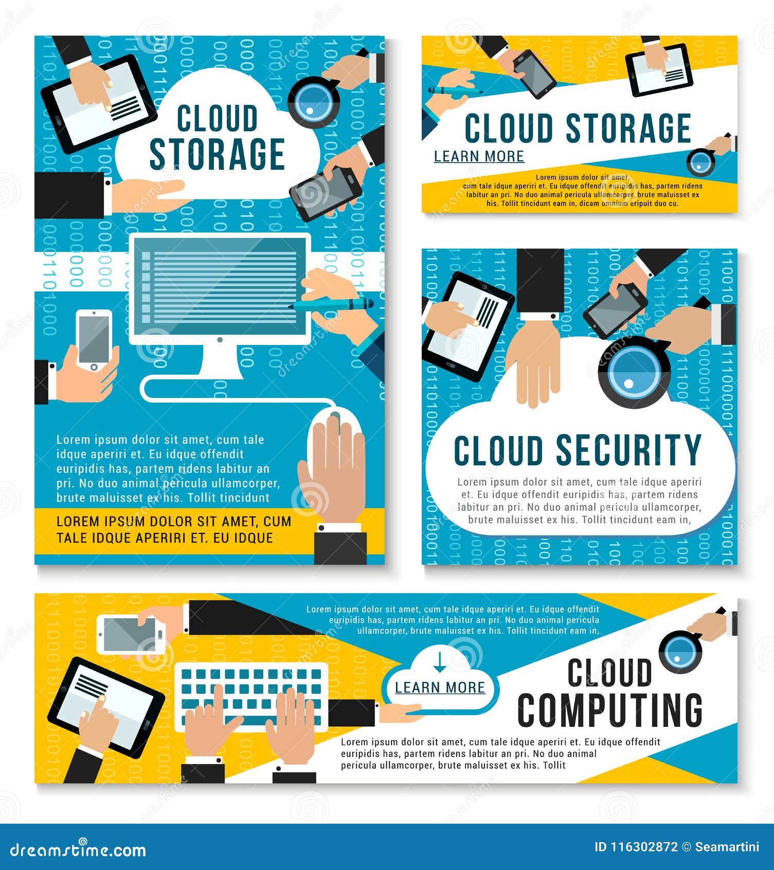 Vector Internet Cloud Storage Technology Posters Stock Vector ...