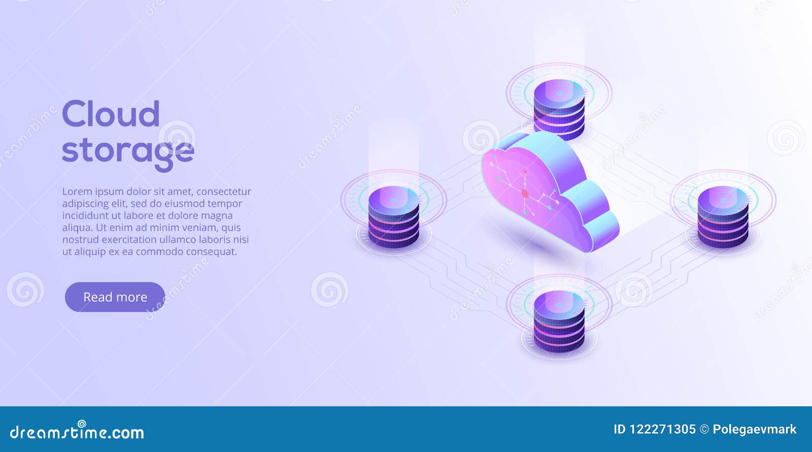 Cloud Storage Download Isometric Vector Illustration. Digital Se Stock ...