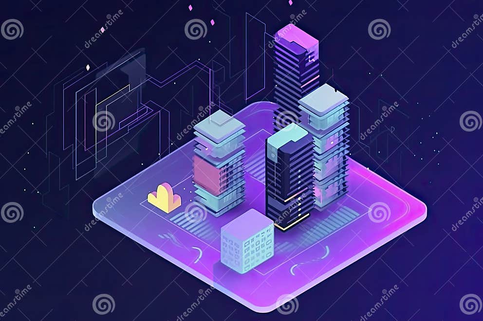 Cloud Storage for Downloading an Isometric. a Digital Service or Application with Data ...