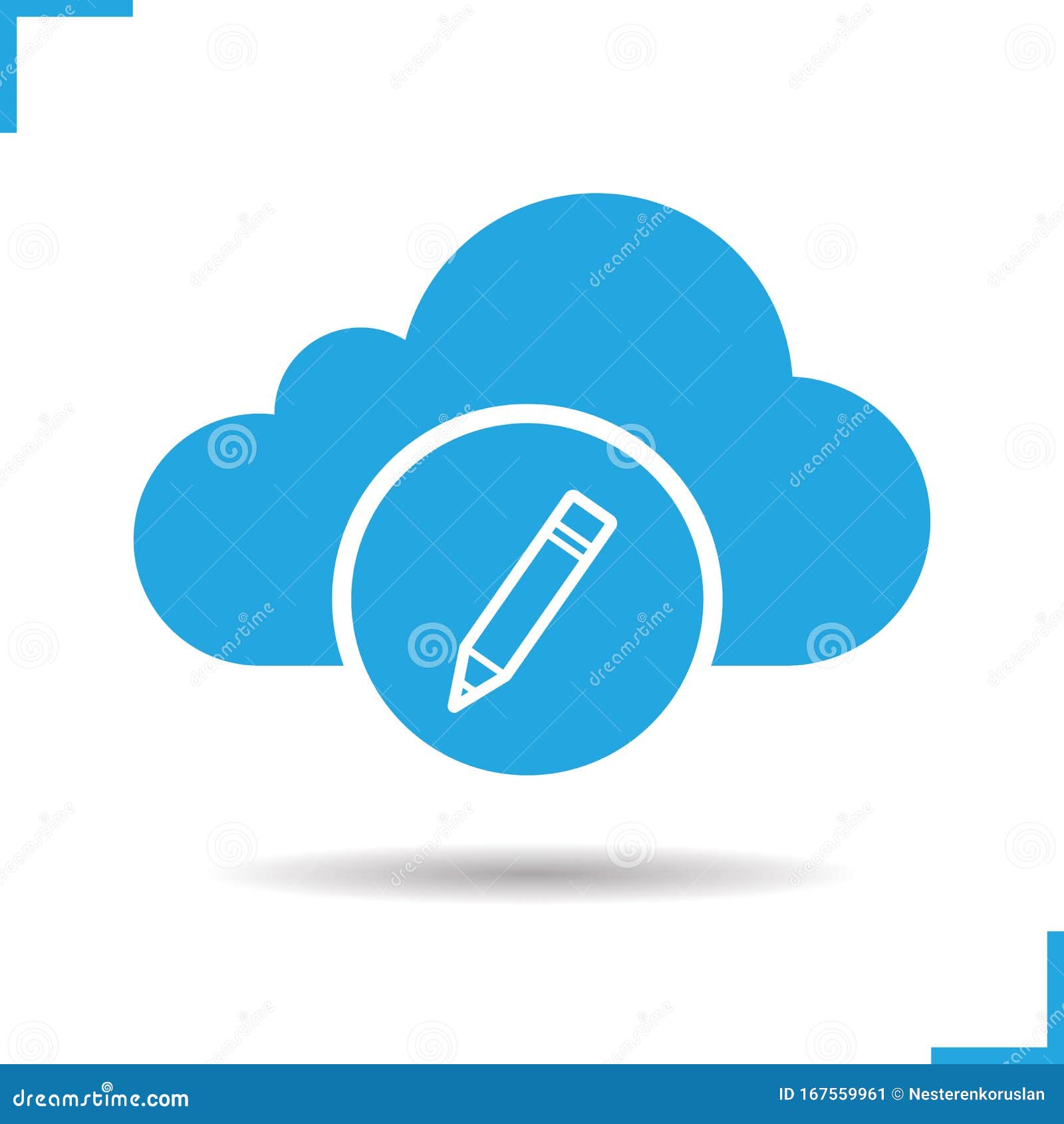 Cloud storage edit icon stock vector. Illustration of browser - 167559961