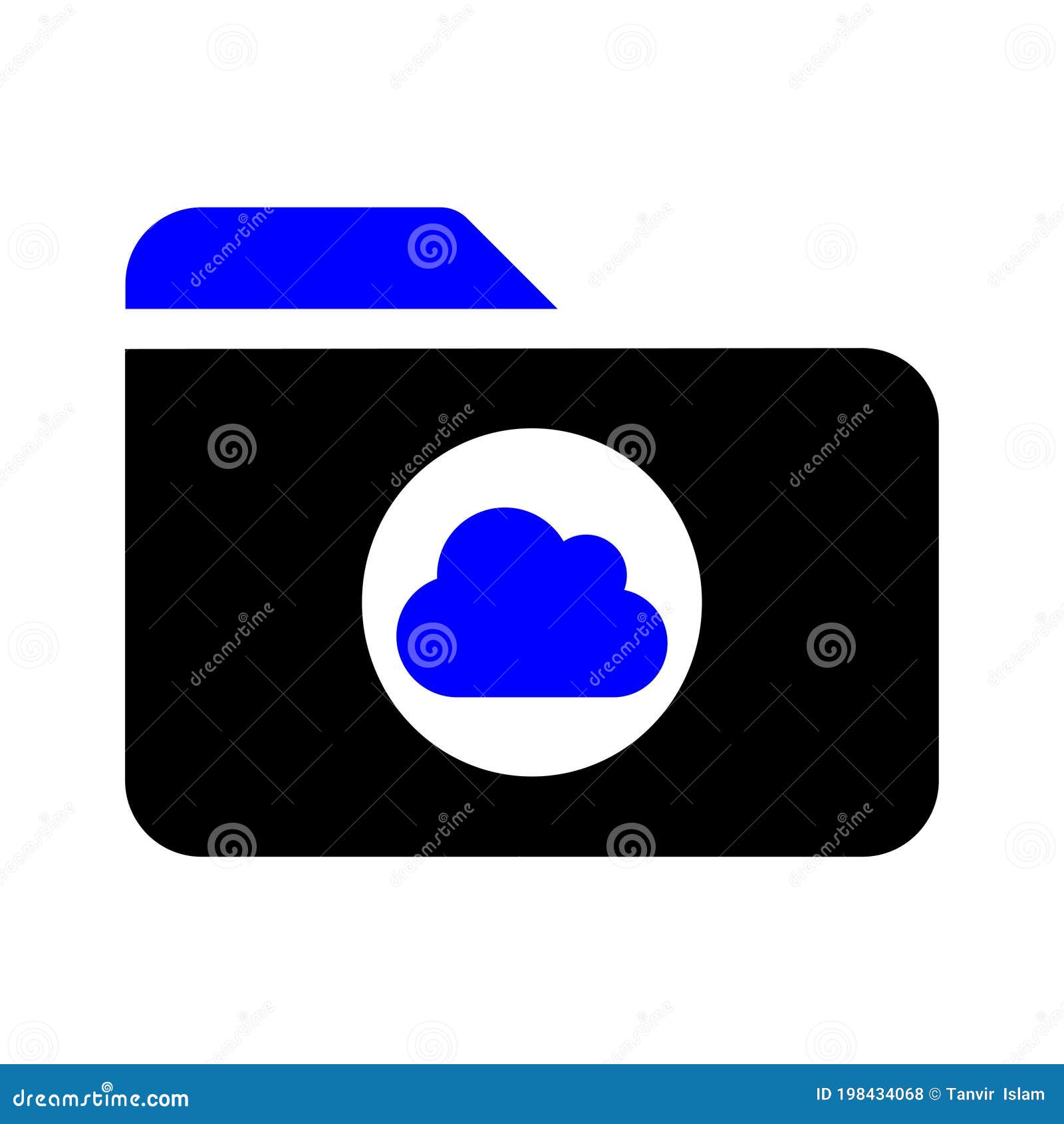 Cloud storage folder icon stock vector. Illustration of folder - 198434068
