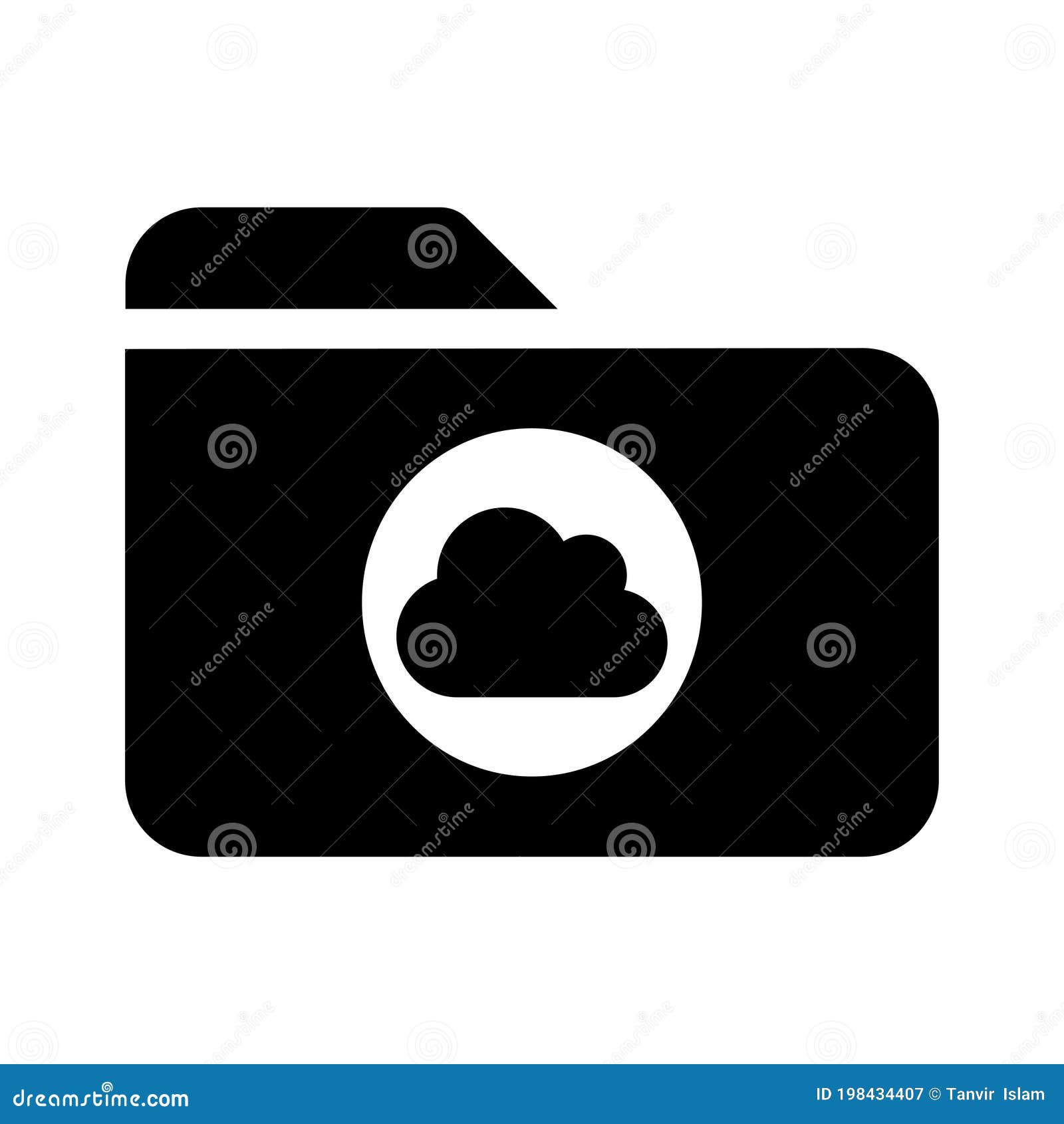 Cloud storage folder icon stock vector. Illustration of vector - 198434407