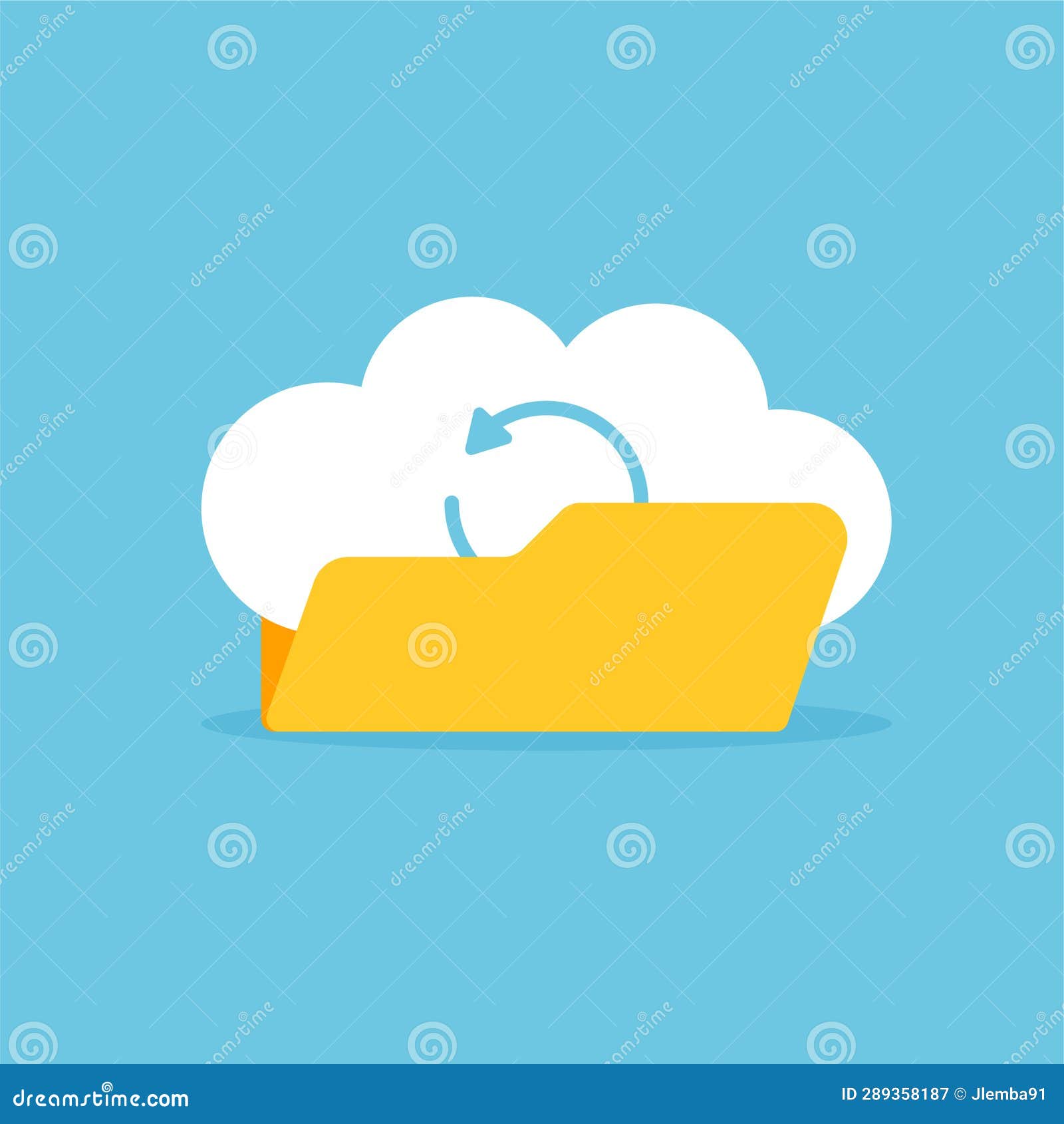 Cloud Storage and Folder Icon. Stock Vector - Illustration of backup ...