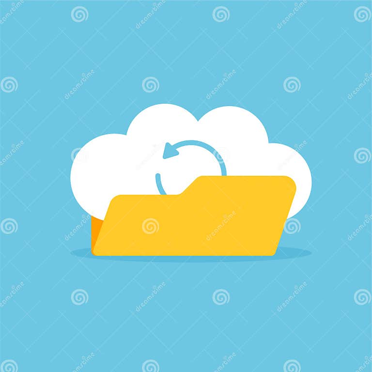 Cloud Storage and Folder Icon. Stock Vector - Illustration of backup ...
