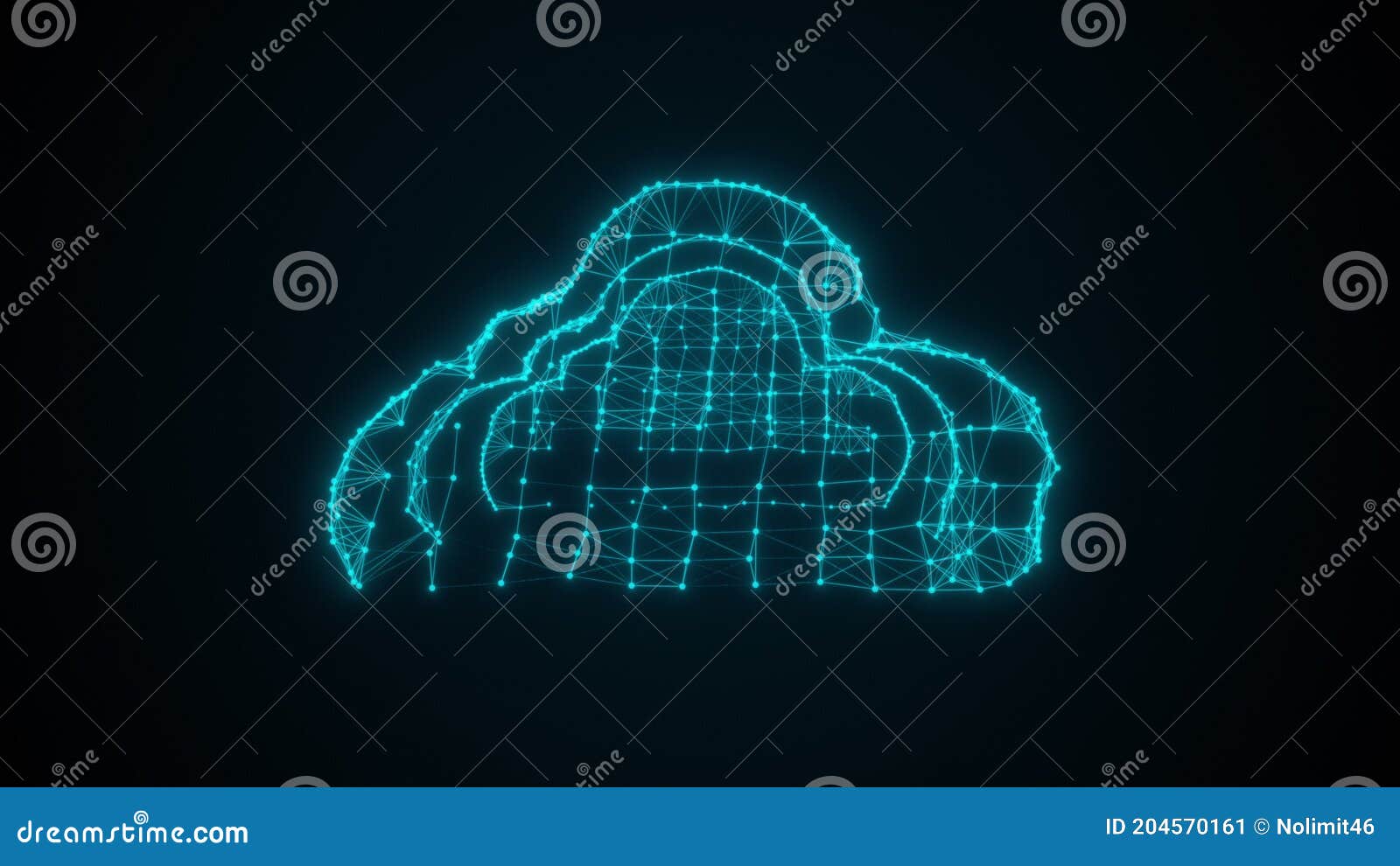 Cloud Storage Formed by Connection Dots, Computer Generated. 3d Render ...
