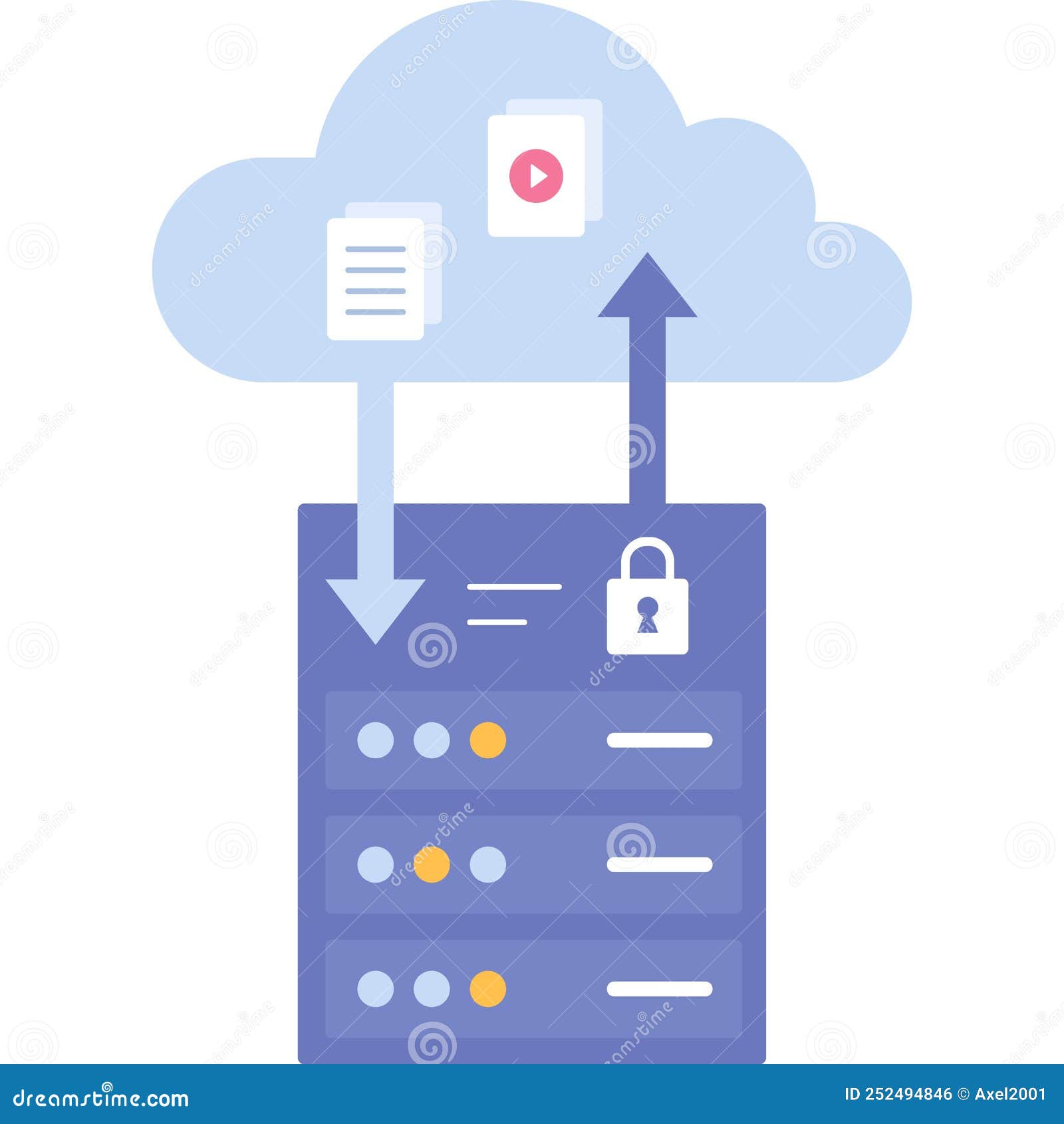 Cloud Storage Icon Data Server Technology Vector Stock Illustration ...