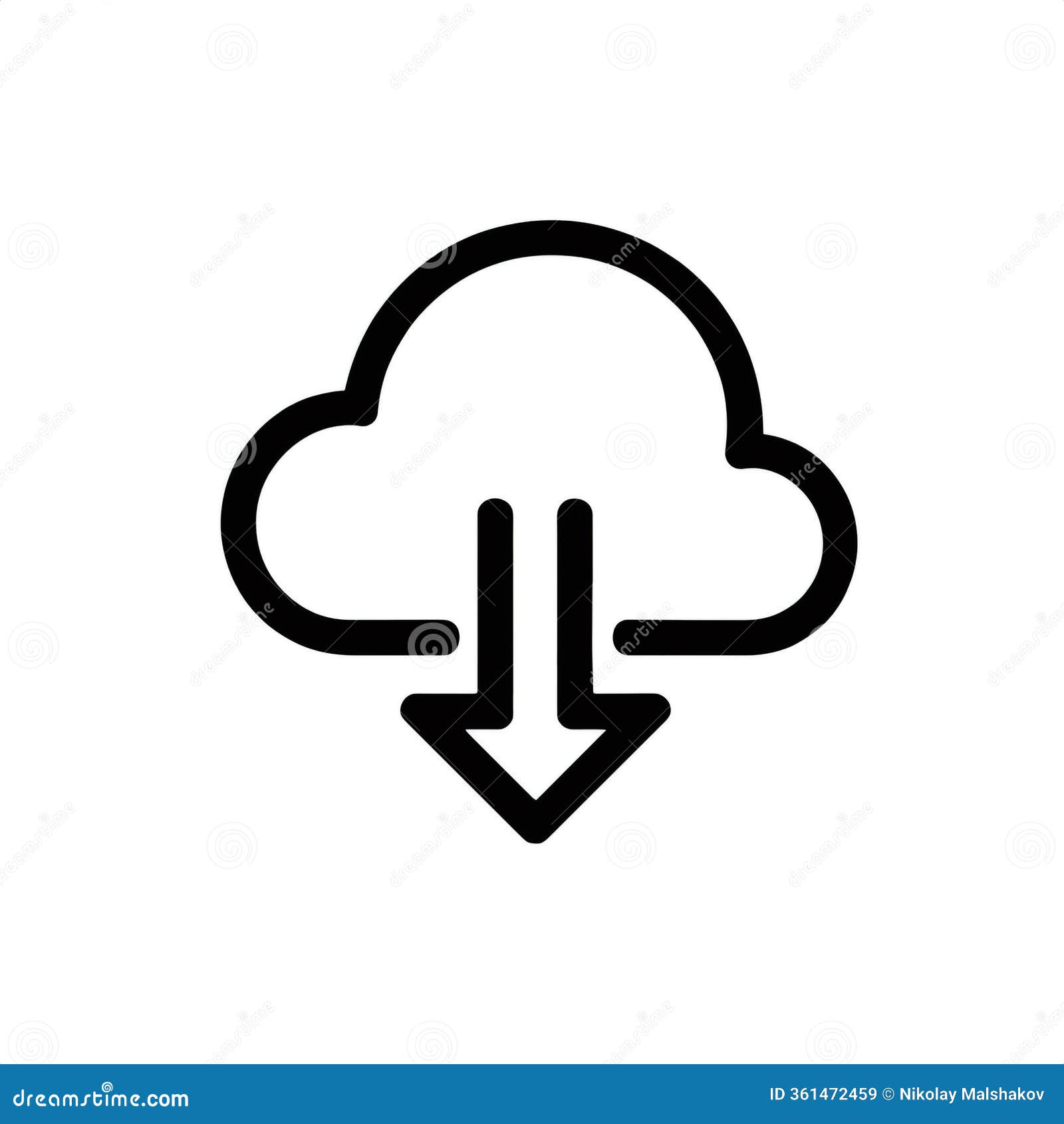 Cloud Storage Icon Depicting Digital Data Downloading, Representing Seamless Cloud Computing ...
