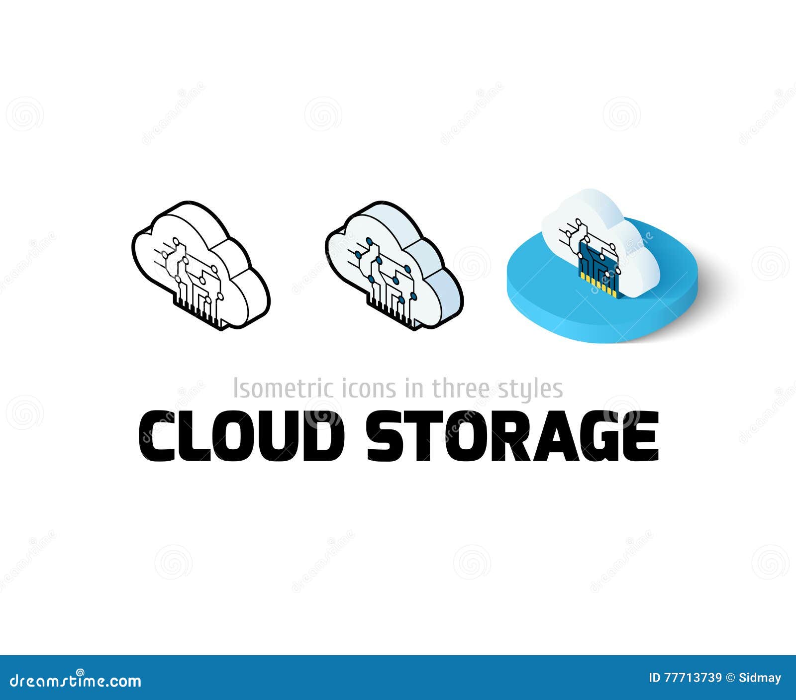 Cloud Storage Icon in Different Style Stock Vector - Illustration of ...