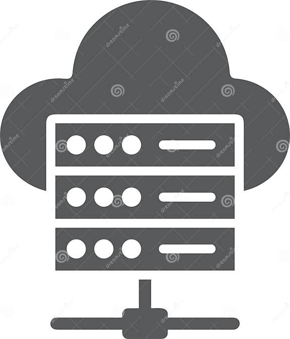 Cloud Storage Icon Symbol Vector Image. Illustration of the Database Server Hosting Cloud System ...