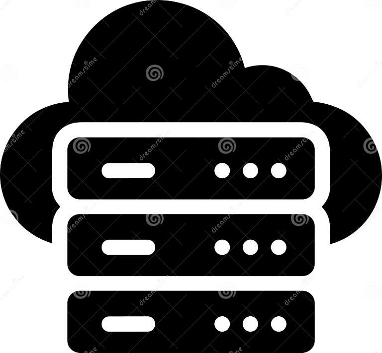 Cloud Storage Icon Symbol Vector Image. Illustration of the Database Server Hosting Cloud System ...