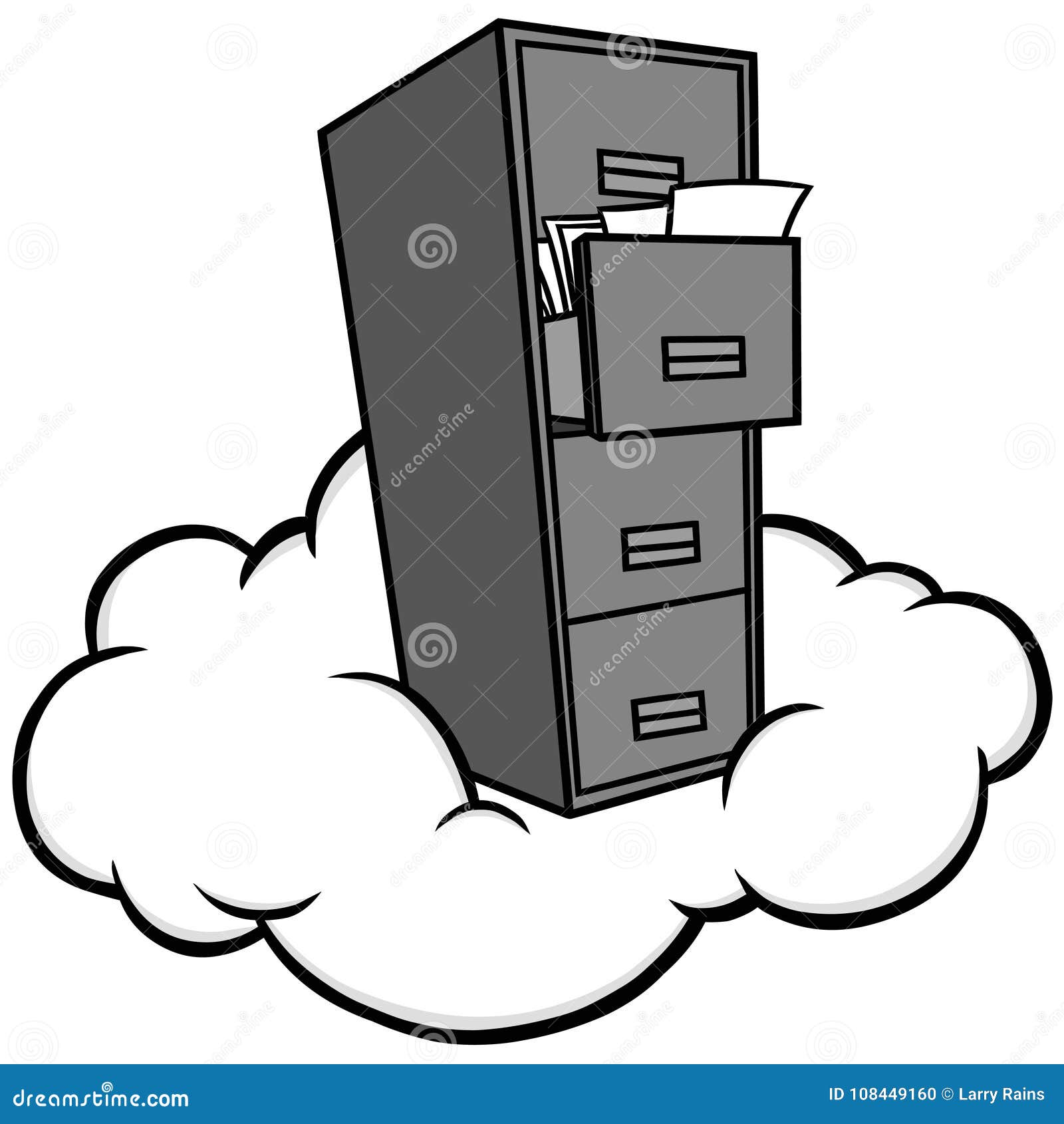 Cloud Storage Illustration stock vector. Illustration of filing - 108449160