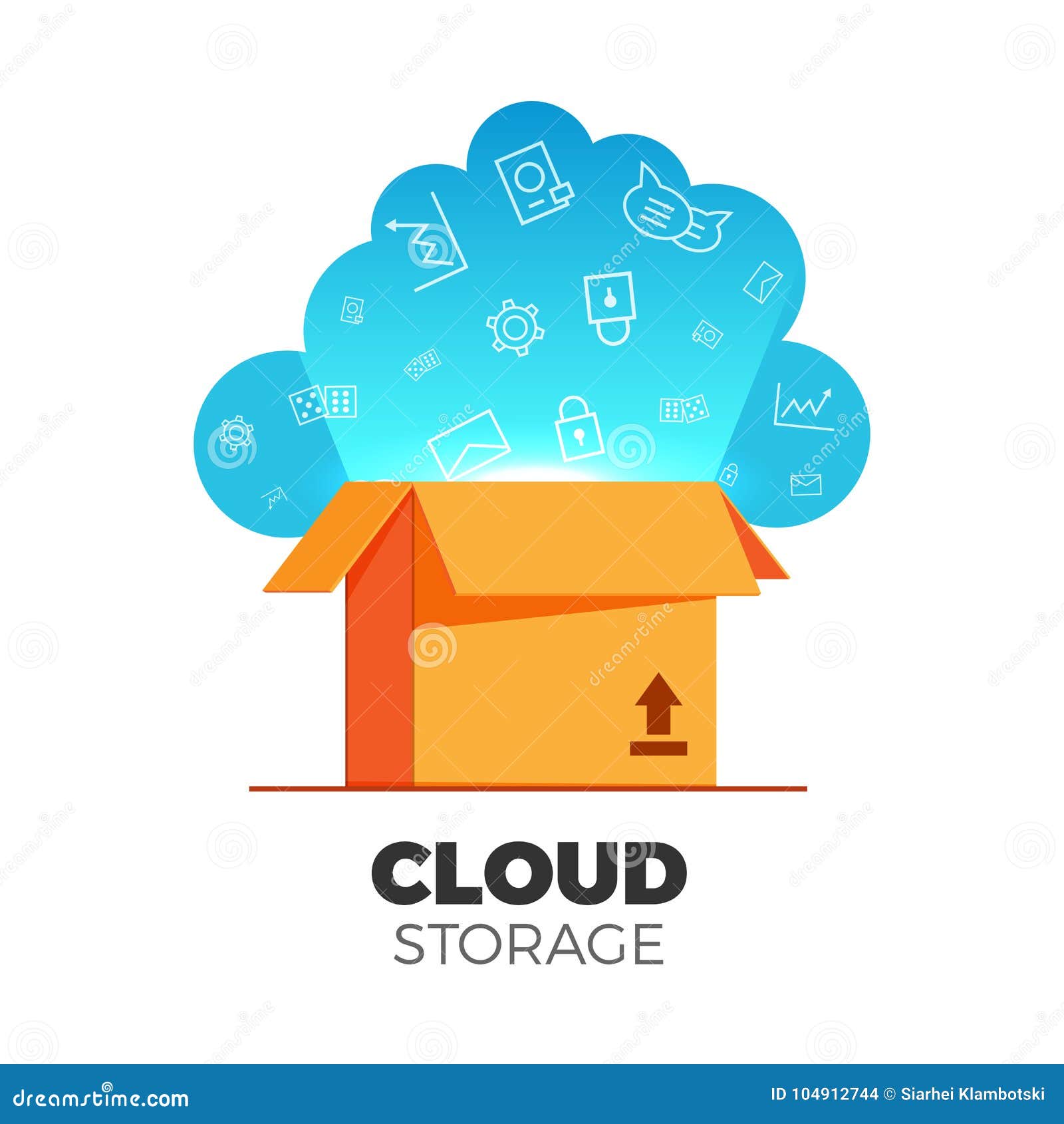 Cloud storage illustration stock vector. Illustration of data - 104912744