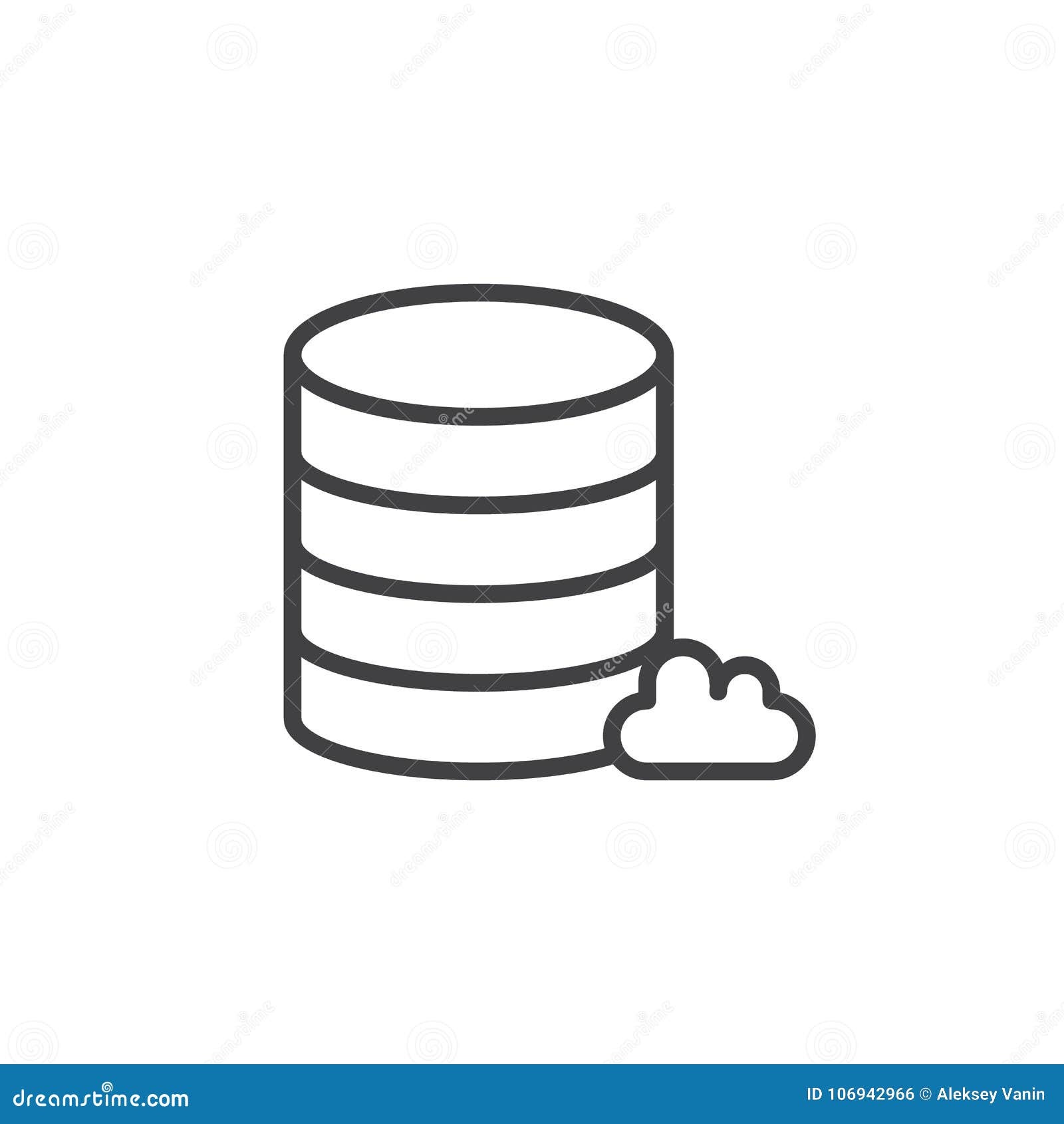 Cloud storage line icon stock vector. Illustration of networking - 106942966
