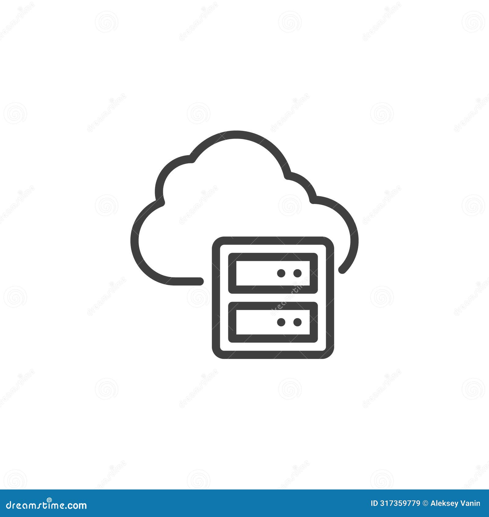 Cloud Storage line icon stock vector. Illustration of server - 317359779