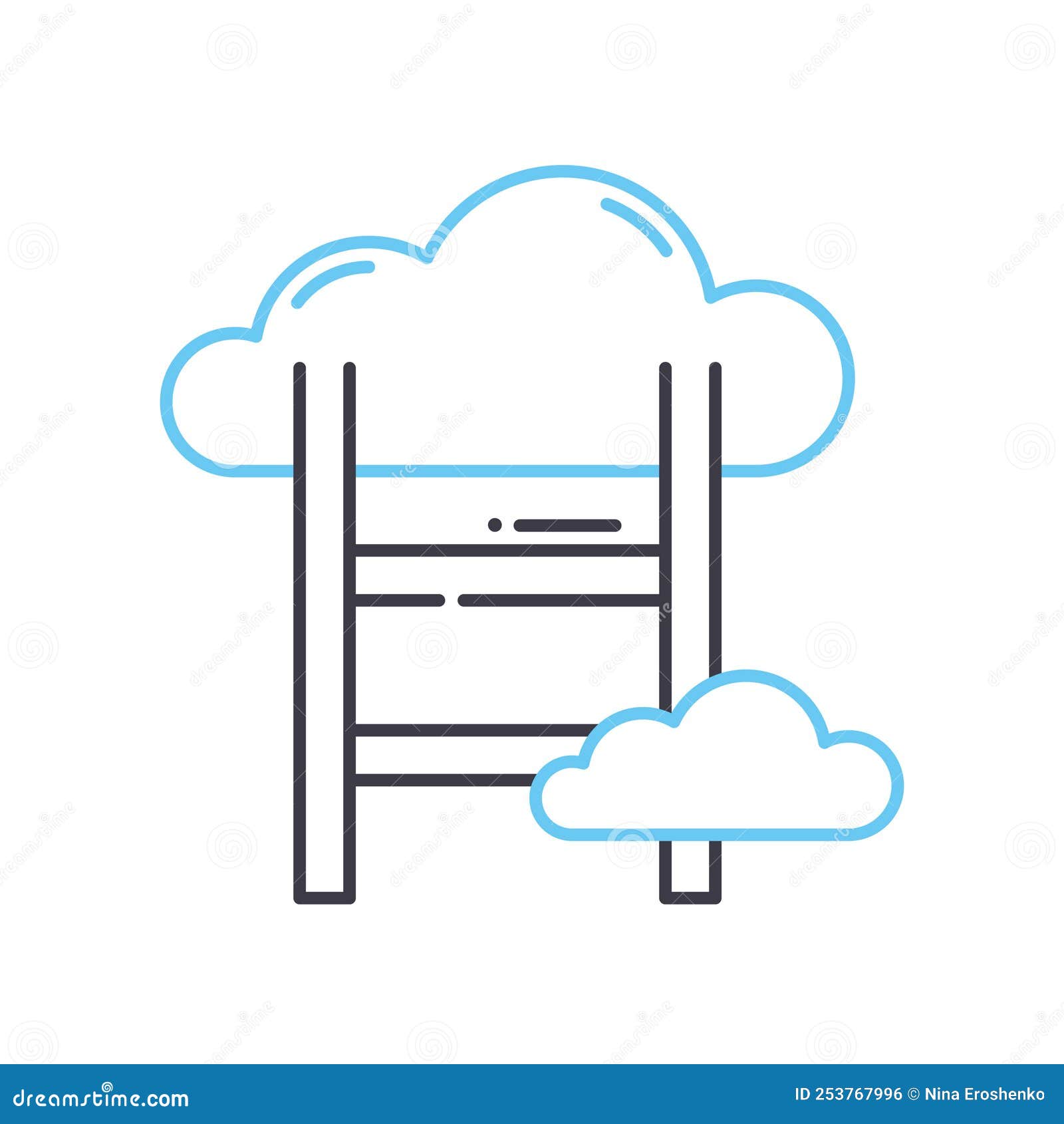 Cloud Storage Line Icon, Outline Symbol, Vector Illustration, Concept ...