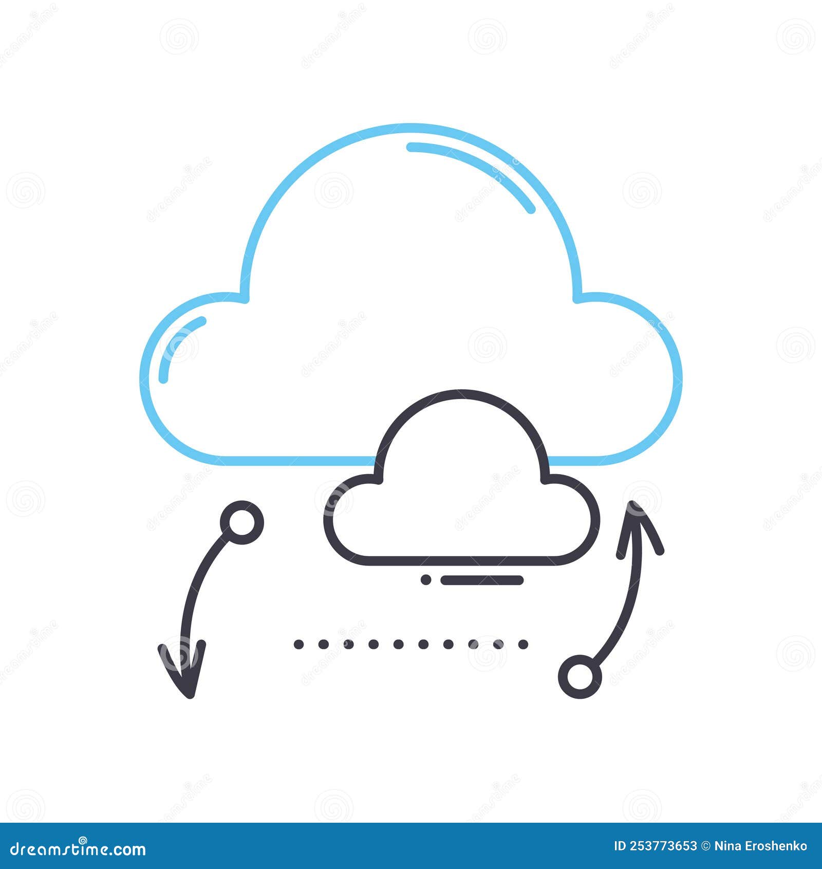 Cloud Storage Line Icon, Outline Symbol, Vector Illustration, Concept ... Cloud Storage Line Icon, Outline Symbol, Vector Illustration, Concept ...
