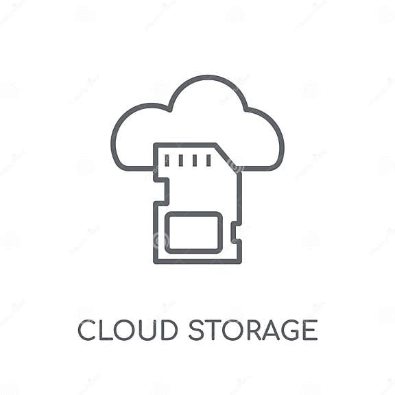 Cloud Storage Linear Icon. Modern Outline Cloud Storage Logo Con Stock ...