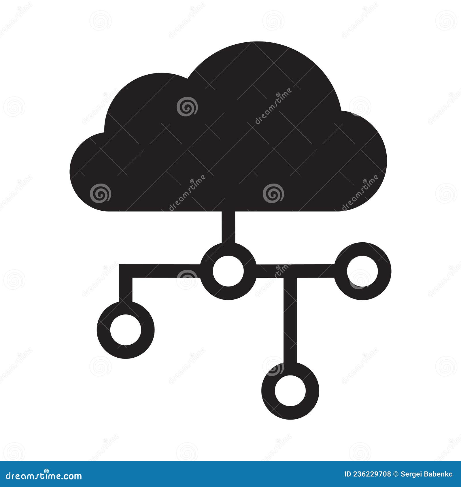 Cloud Storage and Management Icon in Simple Style on White Background ...