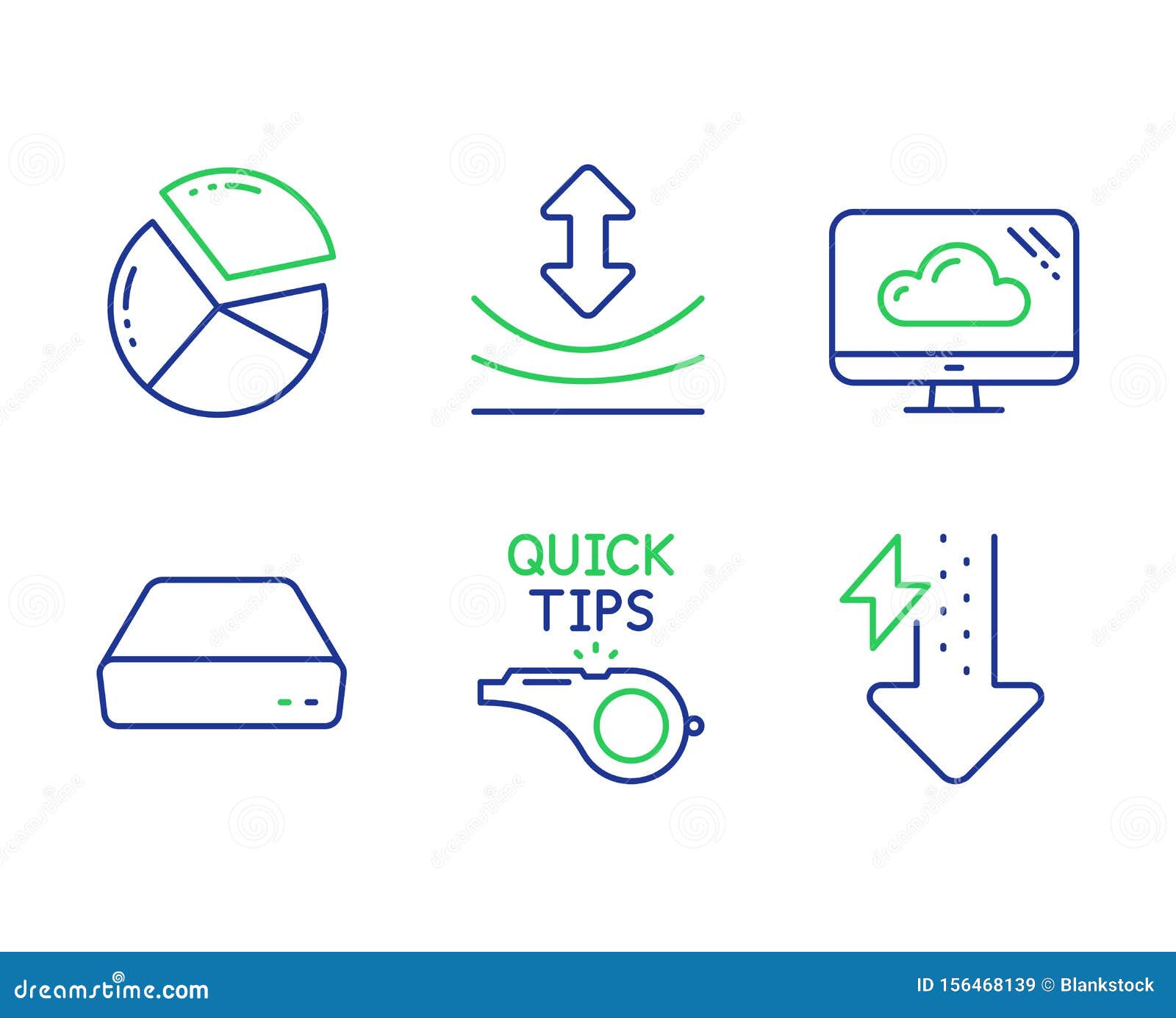 Cloud Storage, Mini Pc and Pie Chart Icons Set. Resilience, Tutorials ...