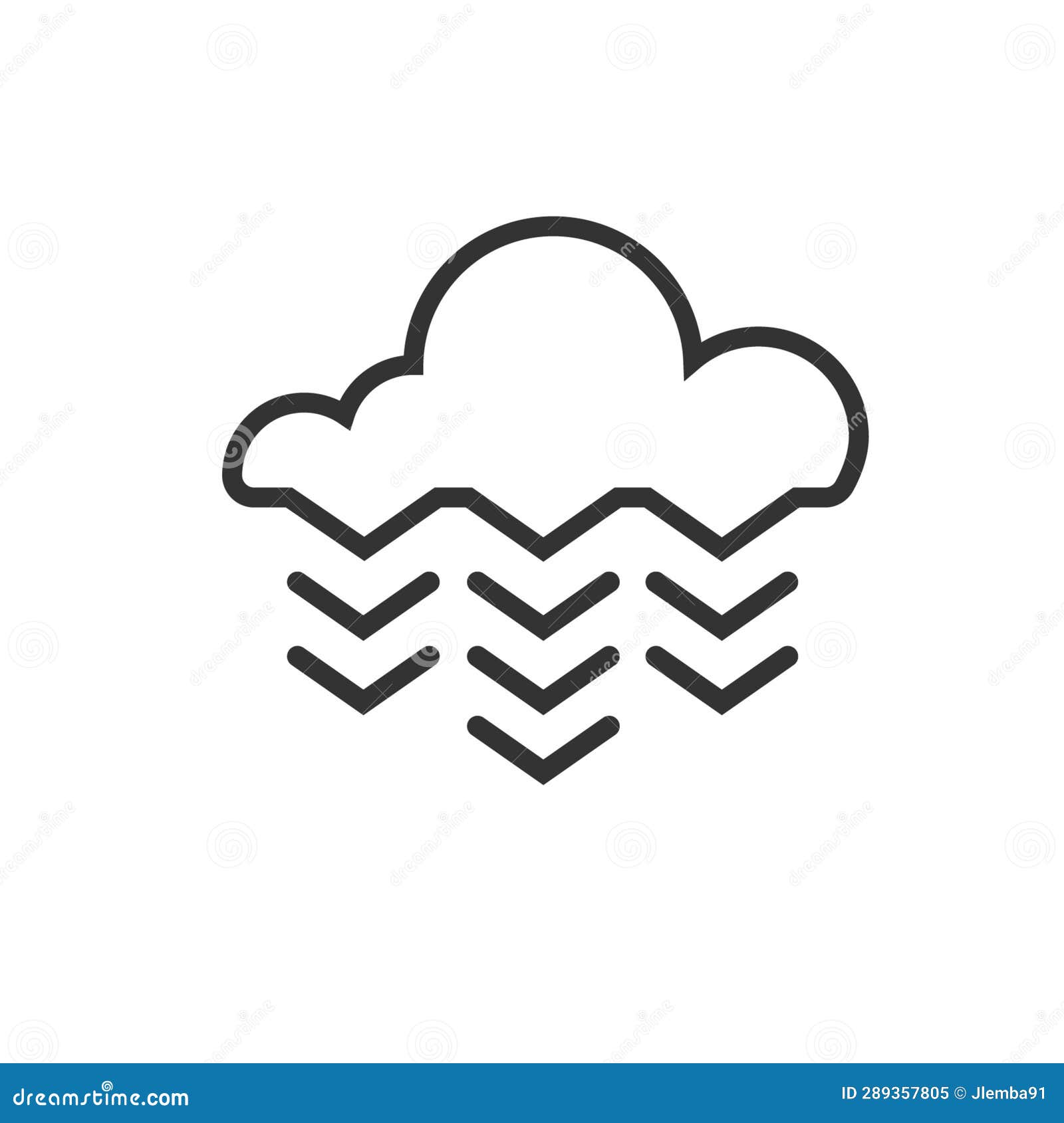 Cloud Storage Outline Black Icon. Stock Vector - Illustration of ...