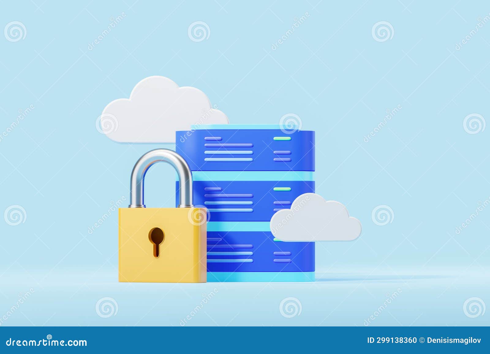 Cloud Storage Protection and Cyber Security Stock Illustration ...