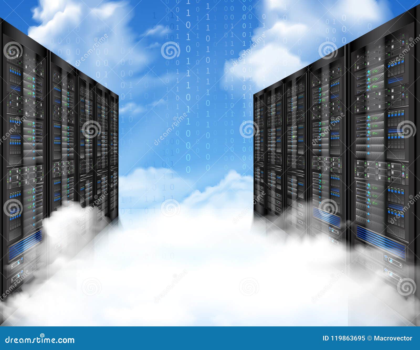 Cloud Storage Realistic Composition Stock Vector - Illustration of ...