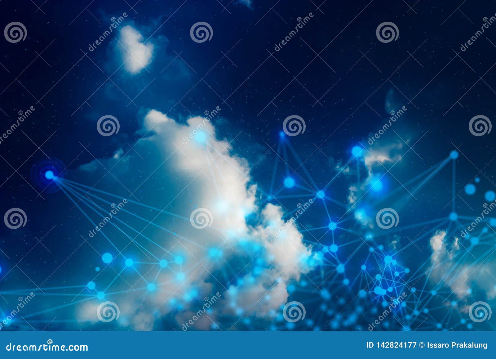 Cloud Storage with Sky Background and Global Ai Network Technology ...