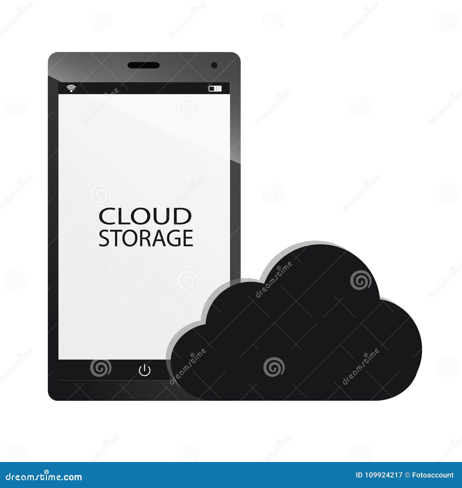 Cloud Storage and Smart Phone Concept Stock Vector - Illustration of ...