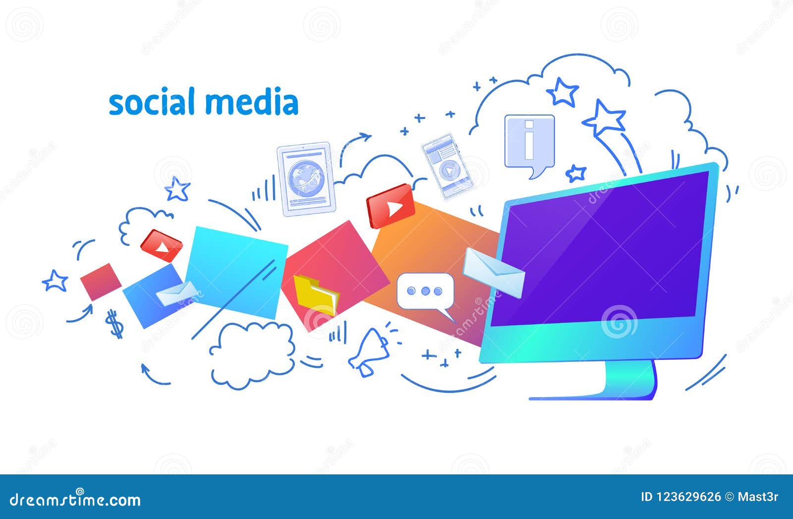 Social Media Network Sketch Stock Illustrations – 8,011 Social Media ...