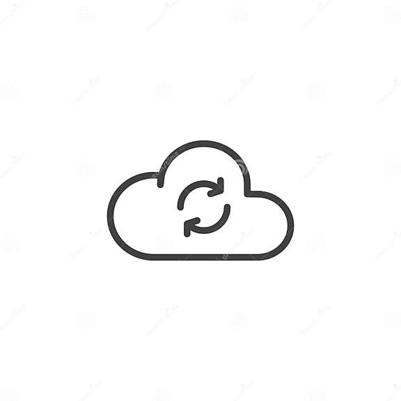 Cloud Storage Sync Outline Icon Stock Vector - Illustration of arrows, pixel: 125060967