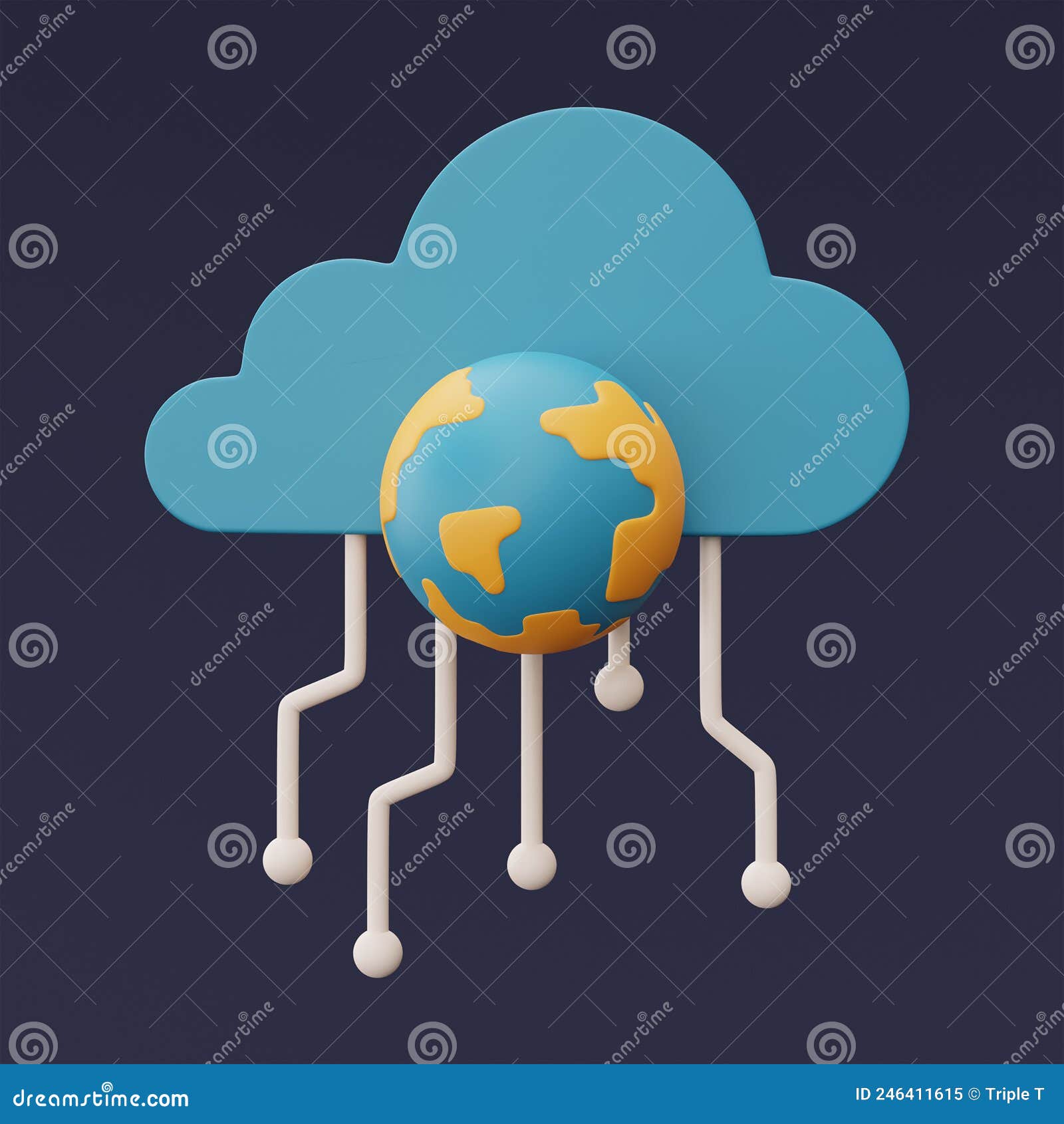 Cloud Storage Technology Concept with Blue Cloud Symbol Stock ...