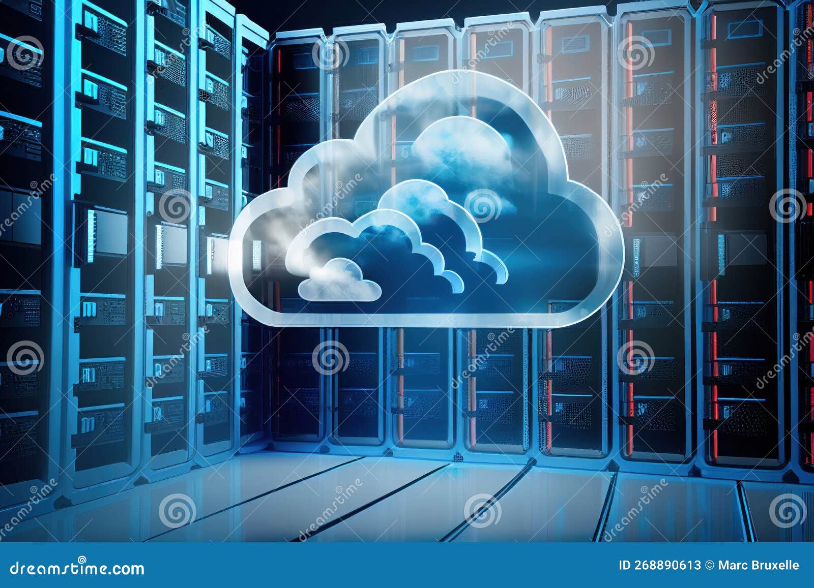 Cloud Storage Technology Concept - Generative AI Stock Image - Image of ...