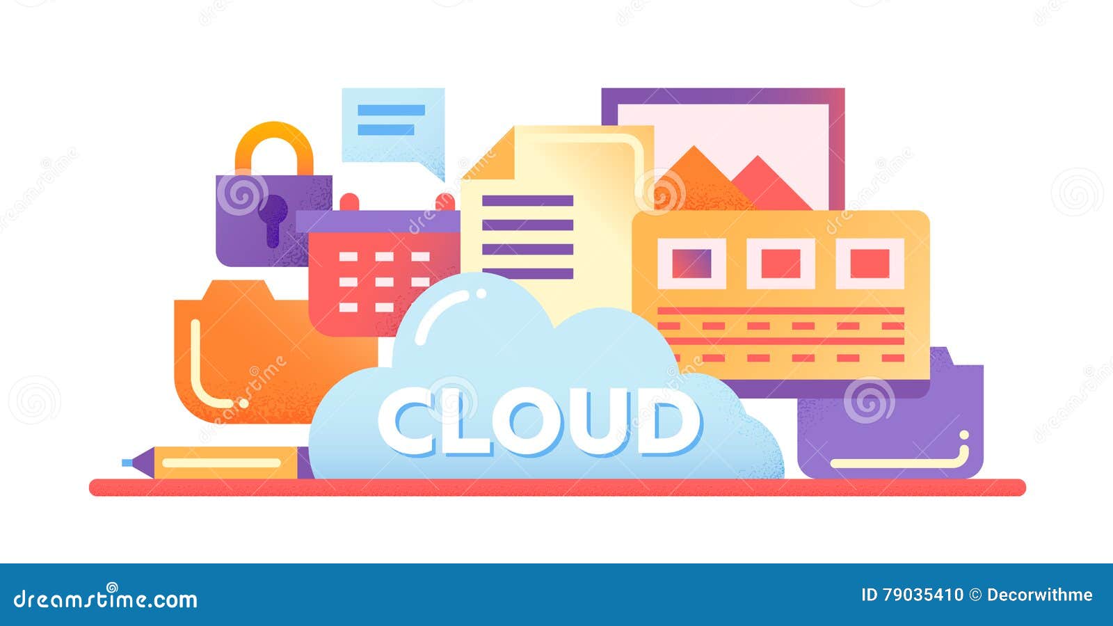 Cloud Storage Technology - Flat Design Website Banner Stock Vector ...