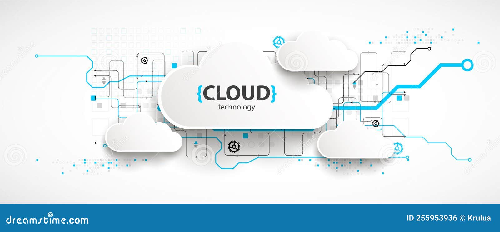 Cloud Storage Technology. Integrated Digital Web Concept Background ...