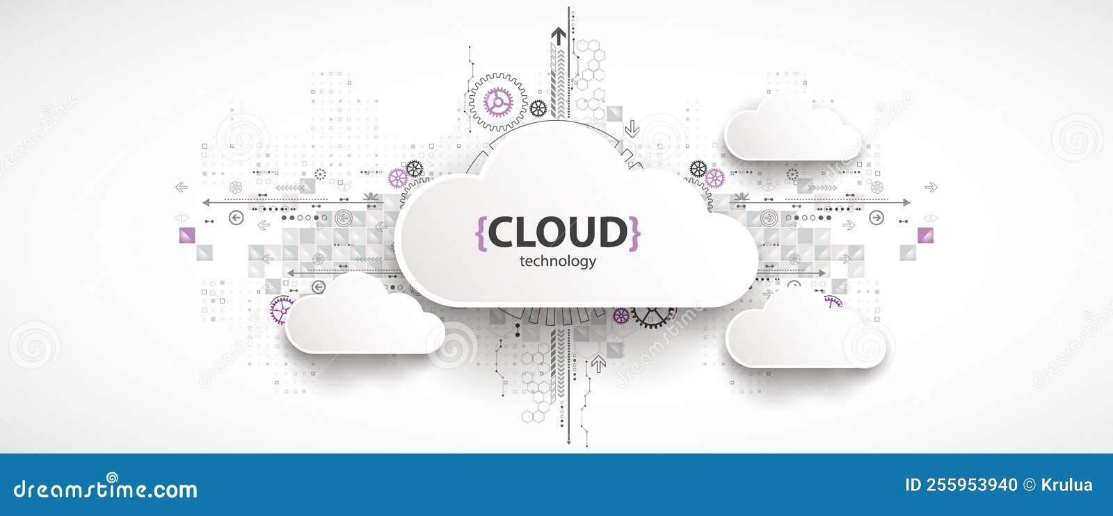 Cloud Storage Technology. Integrated Digital Web Concept Background ...