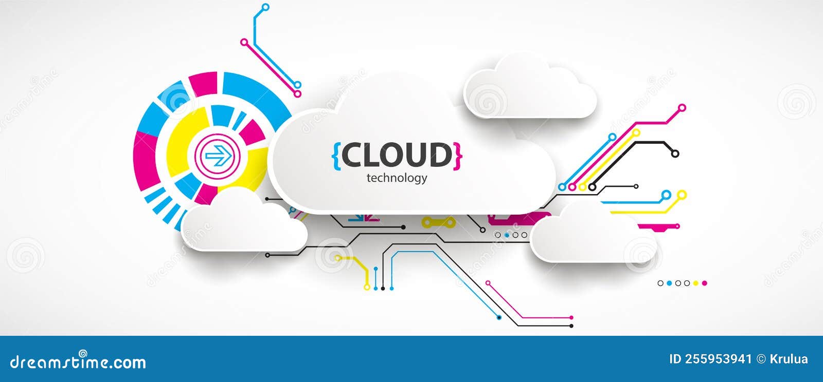 Cloud Storage Technology. Integrated Digital Web Concept Background ...
