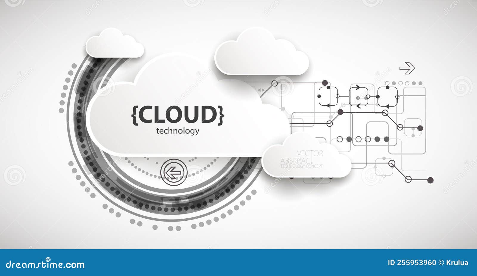 Cloud Storage Technology. Integrated Digital Web Concept Background ...