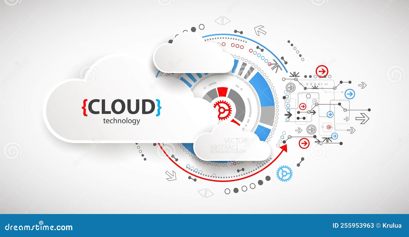 Cloud Storage Technology. Integrated Digital Web Concept Background Stock Vector - Illustration ...