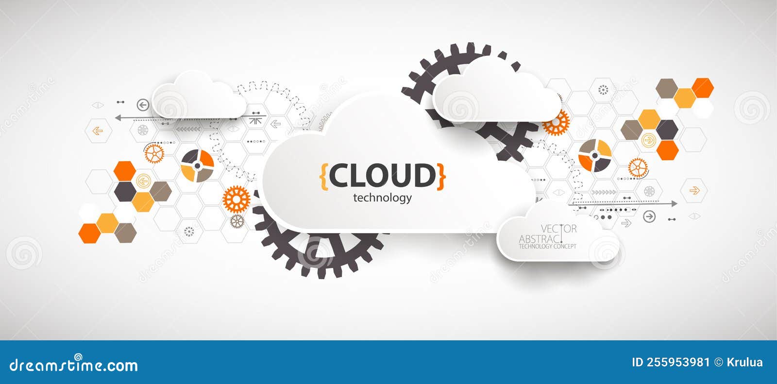 Cloud Storage Technology. Integrated Digital Web Concept Background Stock Vector - Illustration ...