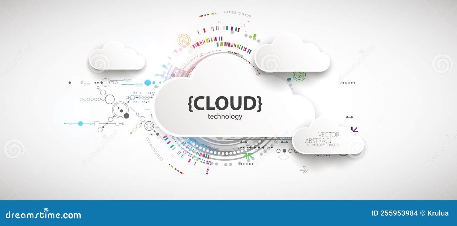 Cloud Storage Technology. Integrated Digital Web Concept Background ...