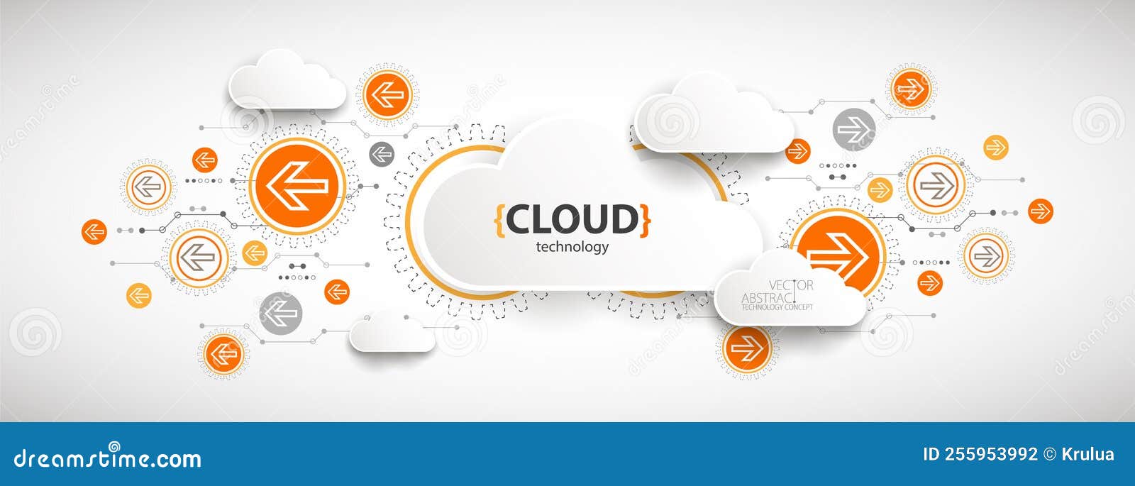 Cloud Storage Technology. Integrated Digital Web Concept Background Stock Vector - Illustration ...