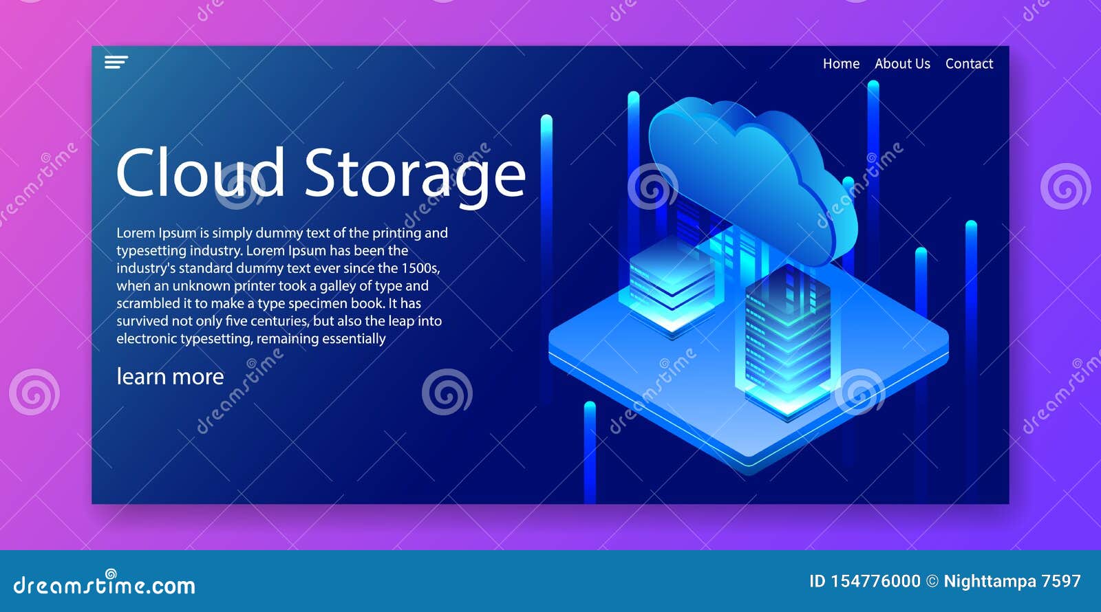 Cloud Storage Technology, Server Network Mainframe Isometric Concept ...